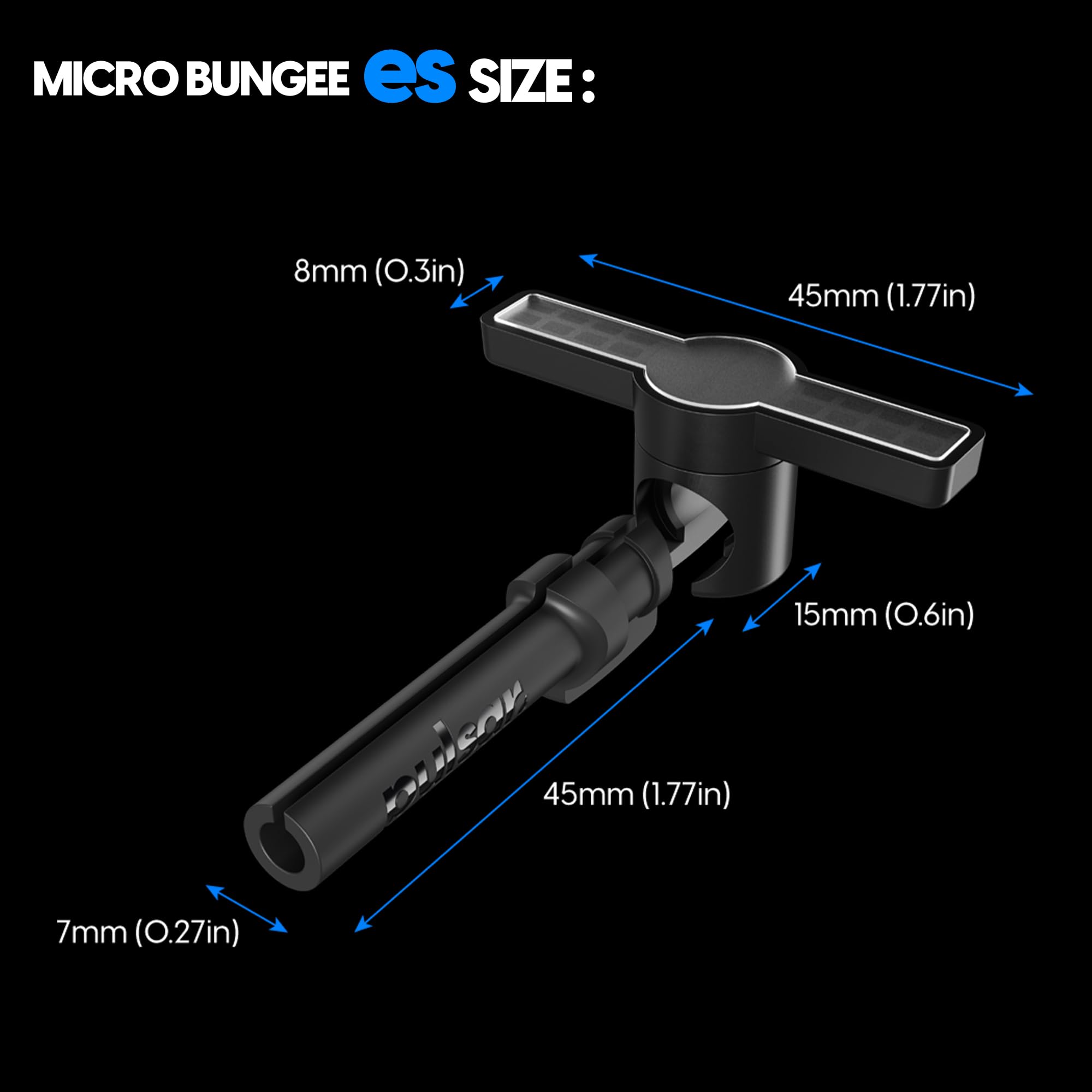 Pulsar Gaming Gears - Micro Bungee ES : Drag-Free Wired Mouse Support - Free Motion on Your Desk - Super Compact Size - Attach it to Your Monitor - Get More Space (Single Pack)
