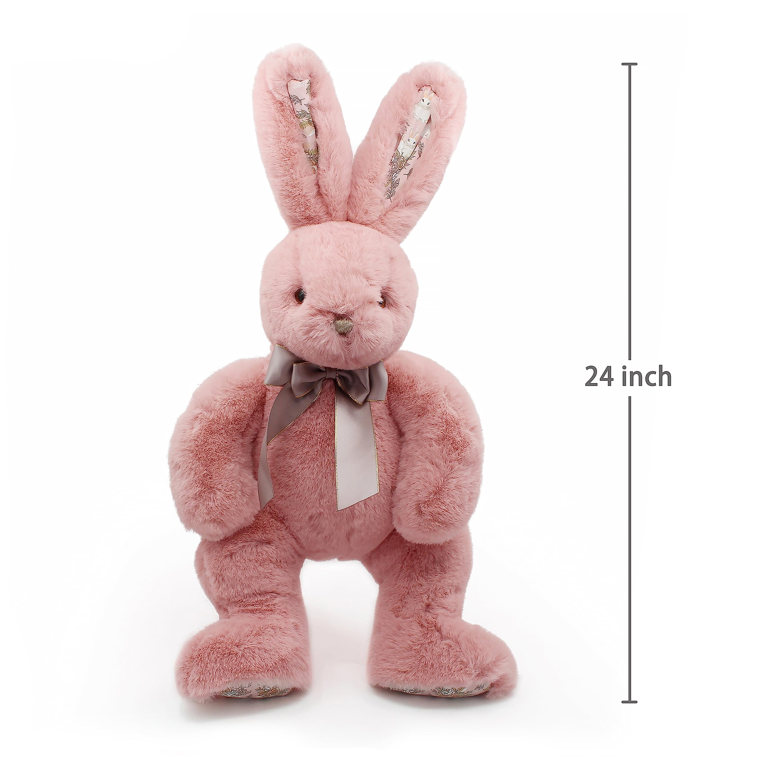oitscute Faux-Fur 24" Cute Stuffed Animals Bunny Plush Toy for Girl,Baby,Kid (Pink)