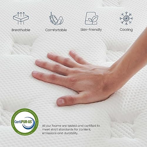 Beaullnuit Full Size Mattress,12 Inch Hybrid Mattress in a Box, Memory Foam with Pocket Springs for Pressure Relief and Motion Isolation,Medium Firm Mattress,CertiPUR-US Certified,120 Night Trial