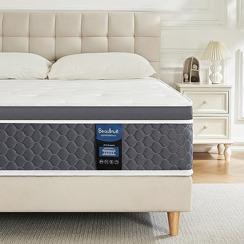 Beaullnuit Full Size Mattress,12 Inch Hybrid Mattress in a Box, Memory Foam with Pocket Springs for Pressure Relief and Motion Isolation,Medium Firm Mattress,CertiPUR-US Certified,120 Night Trial