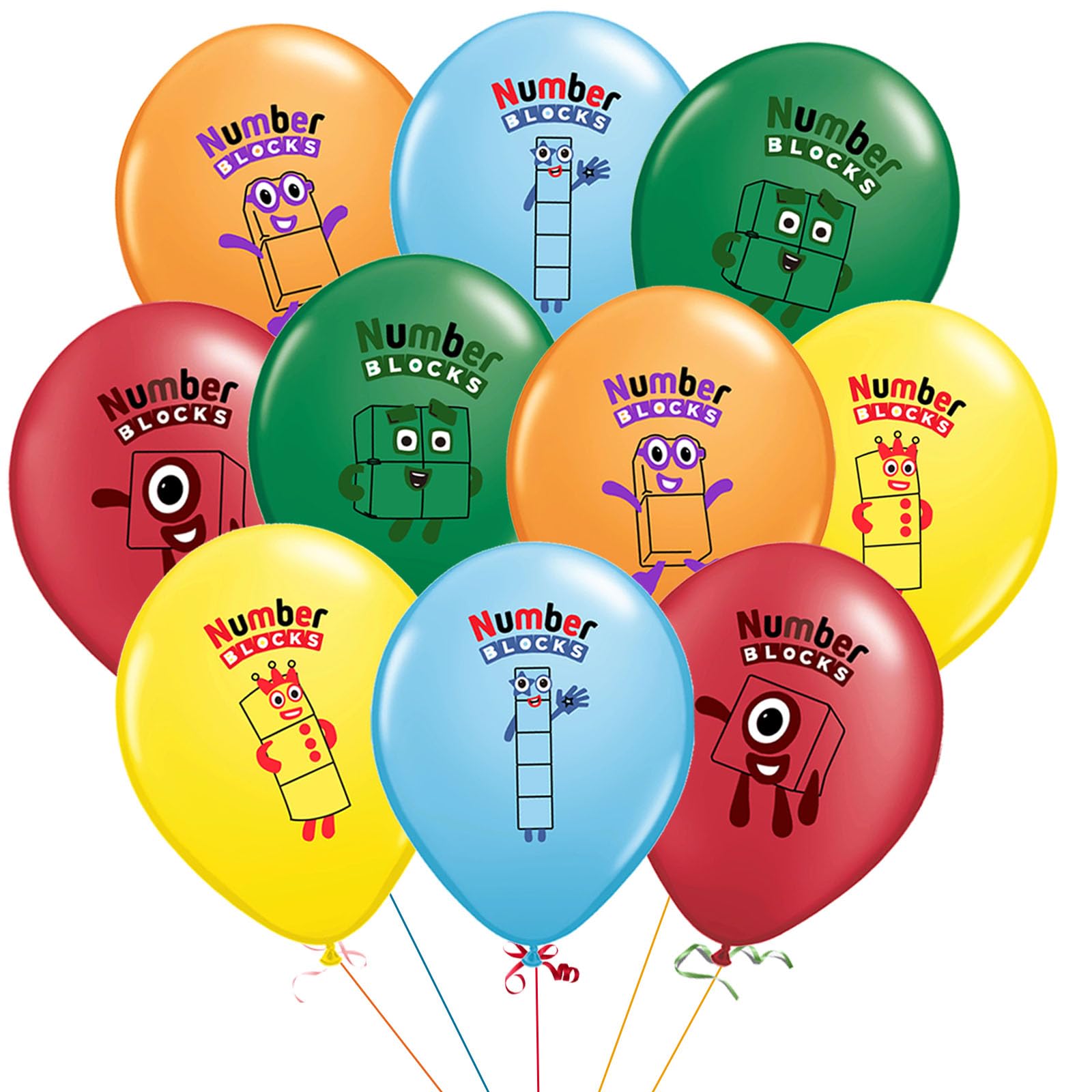 Number Blocks Balloons for Number Blocks Party Supplies| 30Pcs Colorful Balloons for Number Blocks Birthday Decorations| Number Birthday Party Decors