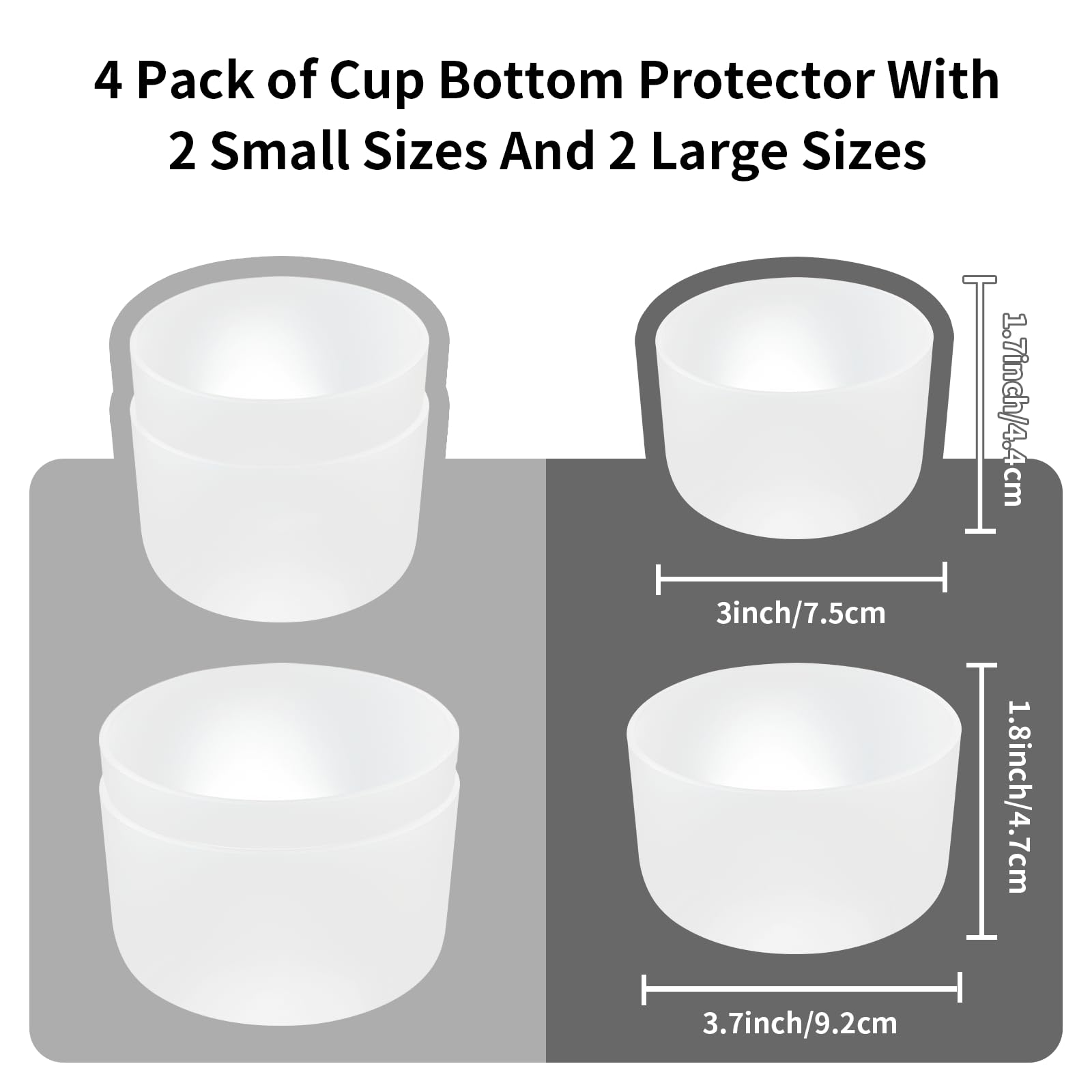 TFQXA1Z 4 Pack Silicone flask Boot, Protective Silicone Boot for 12oz - 40 oz, BPA Free Anti-Slip Water Bottle Sleeve for Stl Cup Accessories (Black)