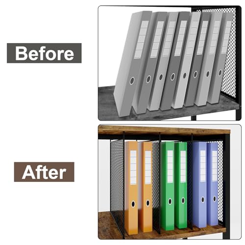 PUNCIA Mobile Wood Lateral File Archive Folder Cabinets with 3 Compartments Rack for Binder Storage Rolling Filing Printer Cabinet with Wheels and Open Storage Shelves for Home Office