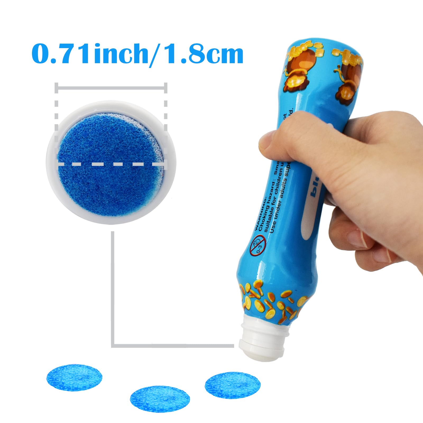 Yuanhe Bingo Daubers Dot Markers - 3 oz Paint Dotter Bingo Dabbers/Dobbers, Set of 6