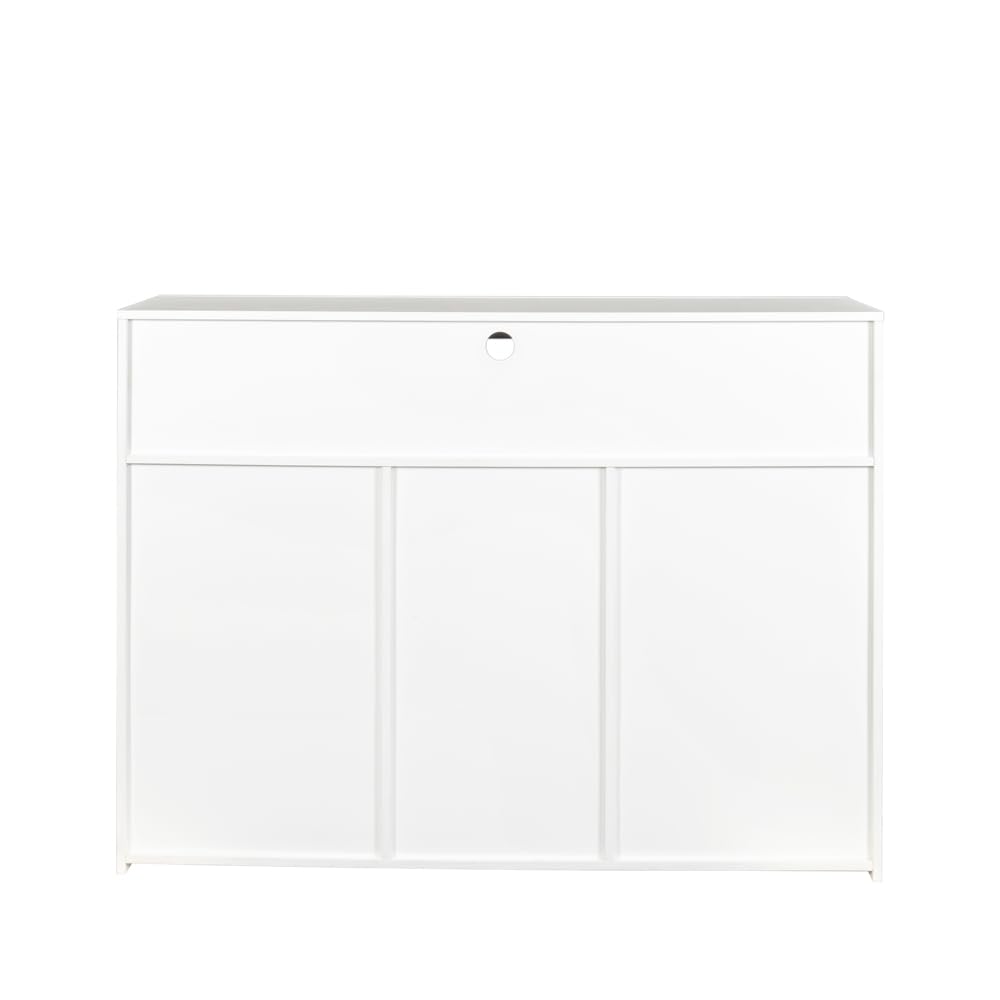 Yone jx je Living Room Sideboard Storage Cabinet Black High Gloss with LED Light, Modern Kitchen Unit Cupboard Buffet Wooden Storage Display Cabinet TV Stand with 3 Doors for Hallway Dining Room