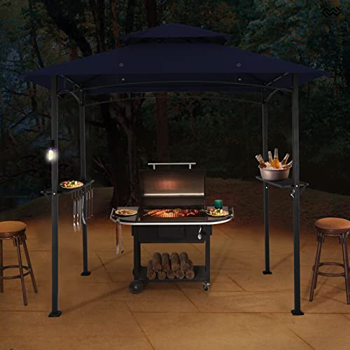 MEWAY 8x5 Outdoor Grill Gazebo Canopy, BBQ Canopy Gazebo Tent for Patio,Barbecue,Navy