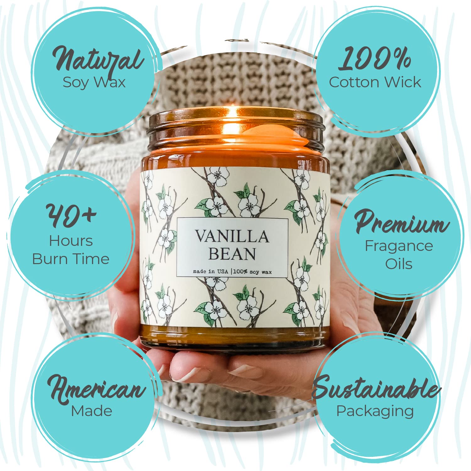 Moonlight Makers “Biscuits With The Boss” Funny Scented Candle, Vanilla Candle for Home, Funny Candles with Sayings, Vanilla Biscuits Soy Candle, 40+ Hour Burn Time, 9oz Amber Glass Jar