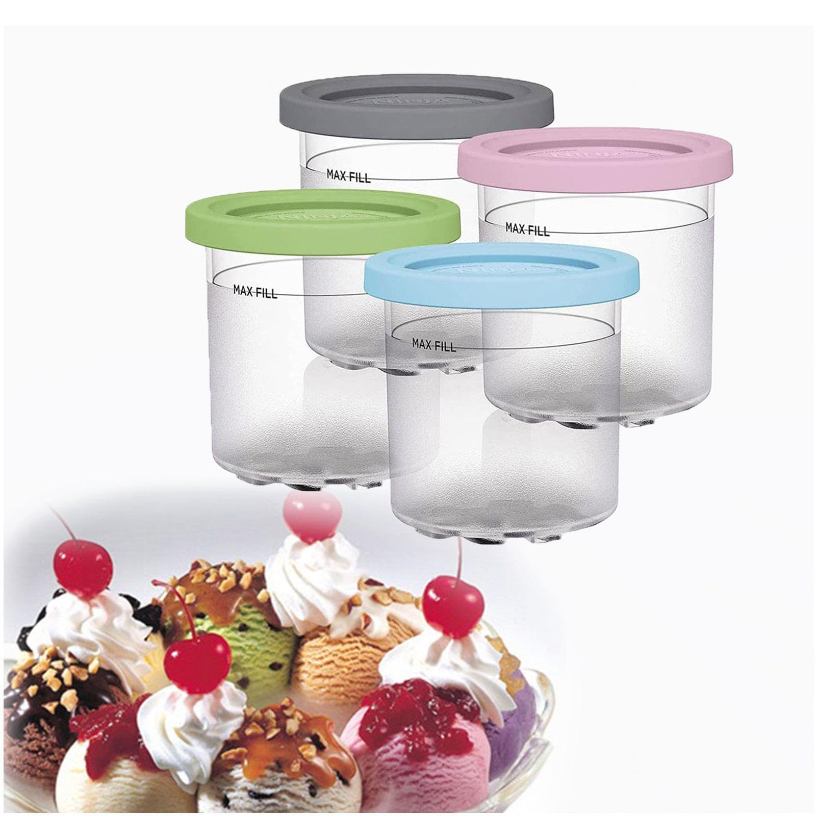 VRINO Creami Pint Containers, for Ninja Creami Pint, Ice Cream Pints Cup Bpa-Free,Dishwasher Safe Compatible with NC299AMZ,NC300s Series Ice Cream Makers