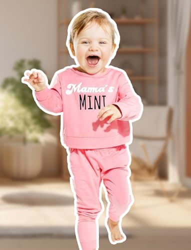 Mikrdoo 18M Toddler Baby Girl ClothesSweatshirt Top Pants Set 18-24 Months