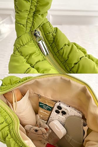 Quilted Tote for Women - Puffer Lightweight Padding Shoulder Hobo Satchel Handbag Cloud Bag With Zip 2024