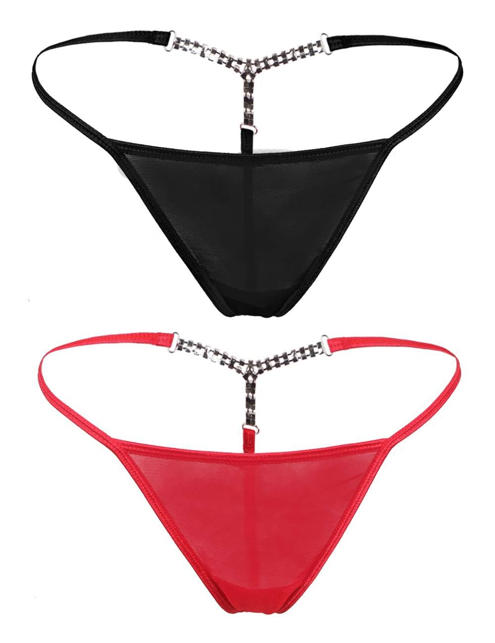 ohyeah G String Thongs for Women Black Plus Size Lace Thong Underwear Lace Cheeky Panties T-back Tangas Micro Thong 2 Pack