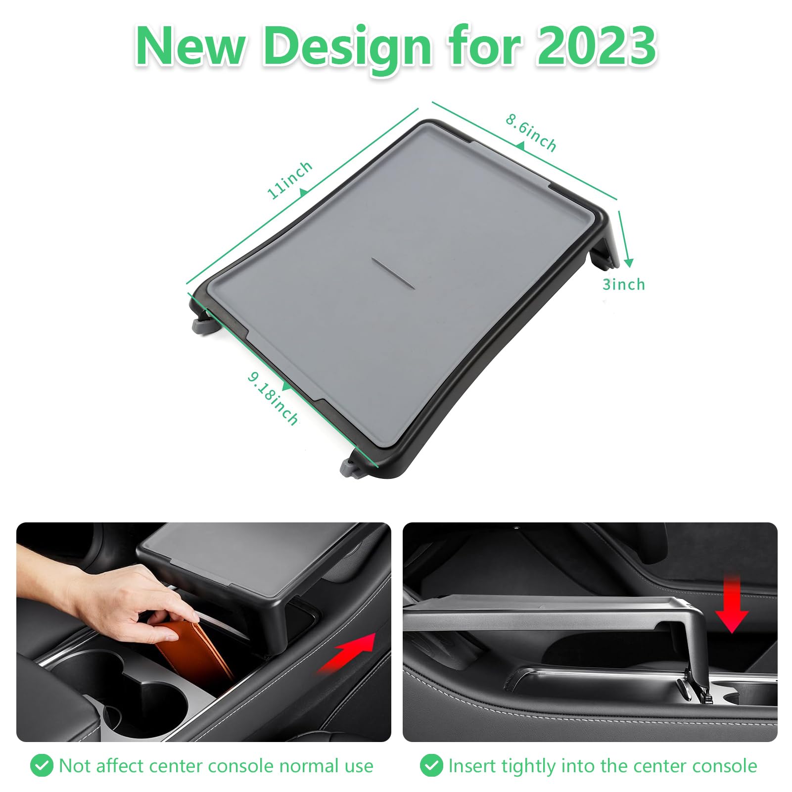 FanpBow Tesla Model 3 Model Y Center Console Desk, Tesla Table for Eating, Stable Working & Food Eating Table for Tesla Car, Holding Your Essentials During Road Trips, Autopilot (Fit 2023 2022 2021)
