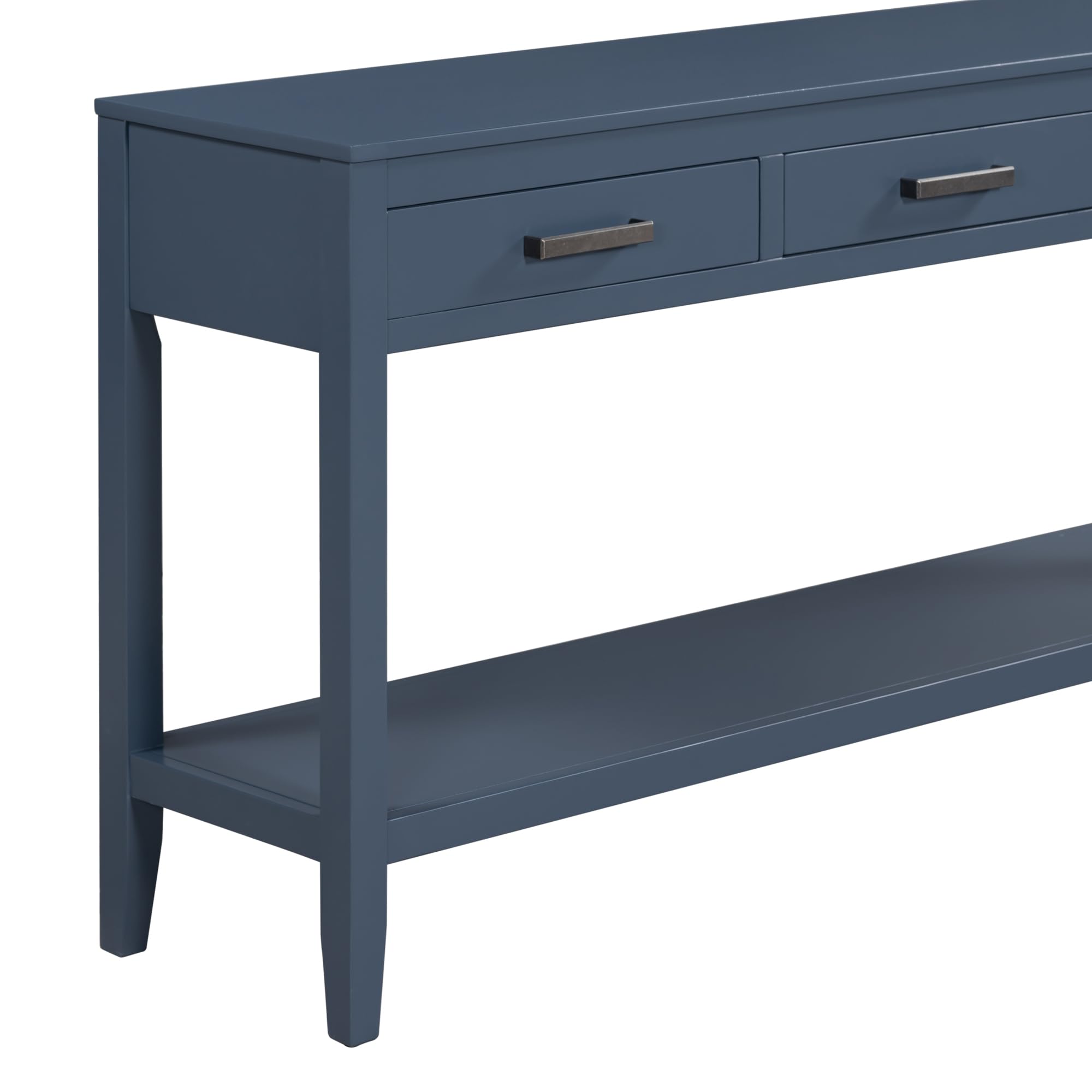 Modern 3-Drawer Console Table with 1 Shelf,Solid Wood Entryway Sofa Side Table for Hallway, Living Room, Foyer, Corridor, Easy to Assemble (Blue#3-Drawer)