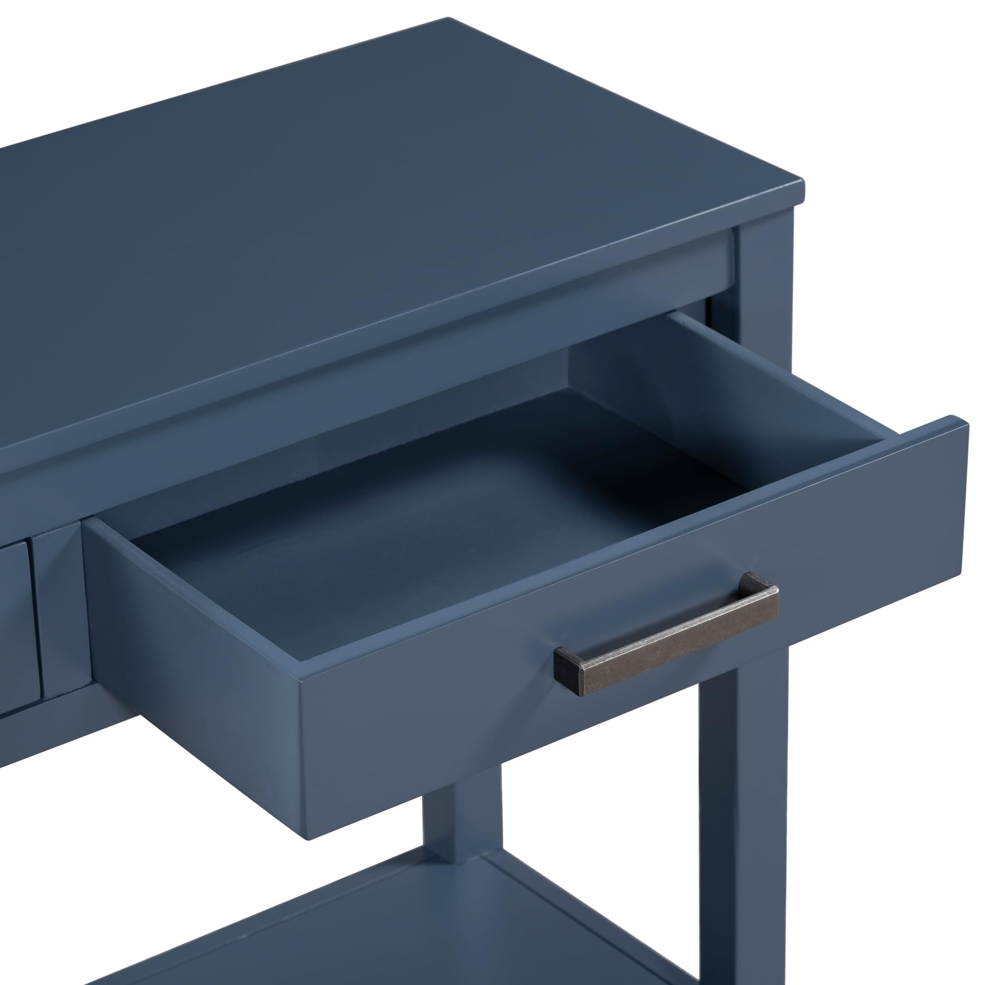 Modern 3-Drawer Console Table with 1 Shelf,Solid Wood Entryway Sofa Side Table for Hallway, Living Room, Foyer, Corridor, Easy to Assemble (Blue#3-Drawer)