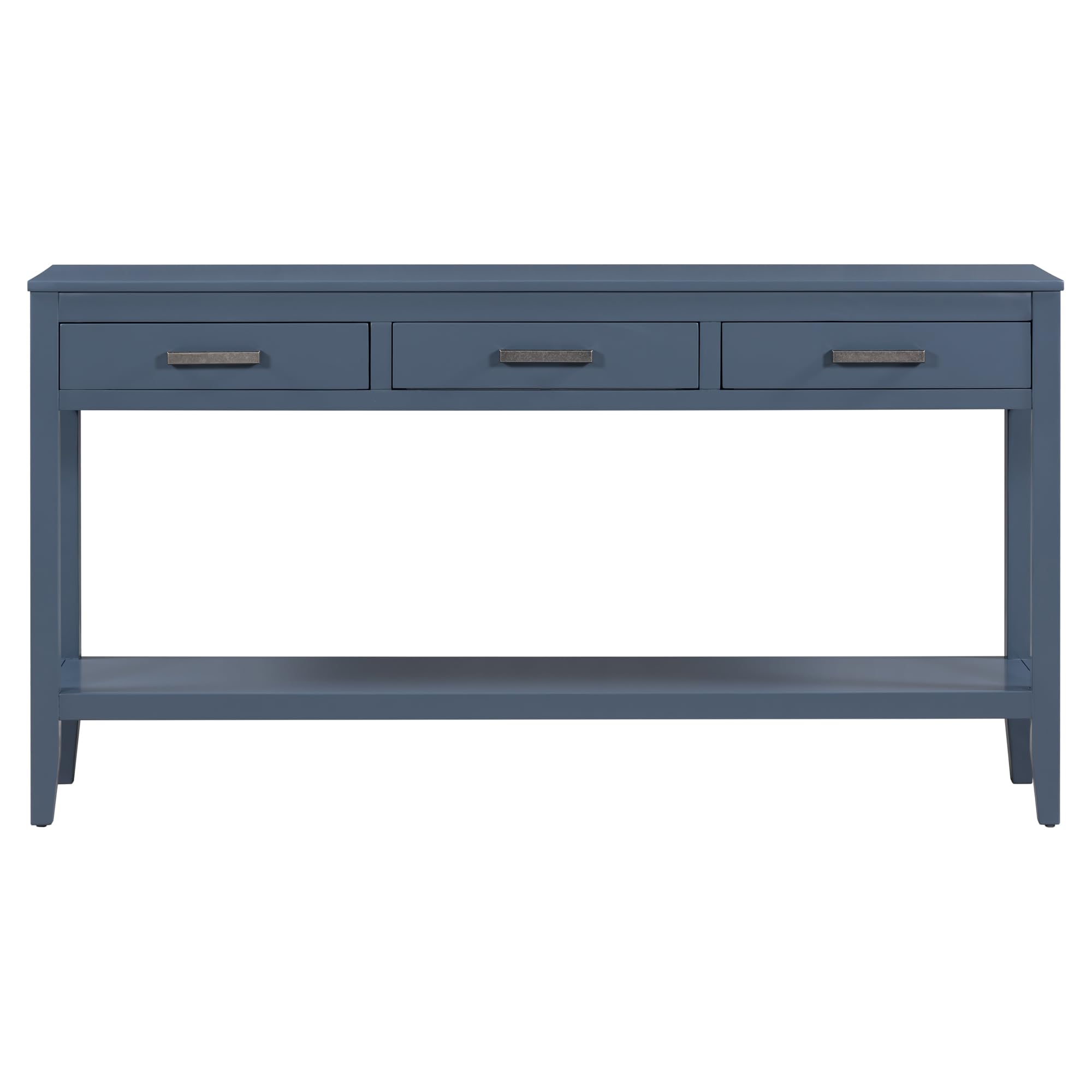 Modern 3-Drawer Console Table with 1 Shelf,Solid Wood Entryway Sofa Side Table for Hallway, Living Room, Foyer, Corridor, Easy to Assemble (Blue#3-Drawer)