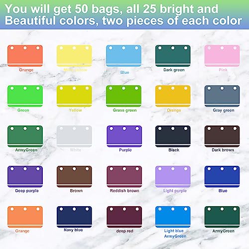 Tenceur 50 Pcs Pencil Pouch for 3 Ring Binder with Zipper Fabric Pencil Pouches Binder Pencil Bag with Clear Window Bulk Pencil Case for Office(9.8 x 7.1 Inch)
