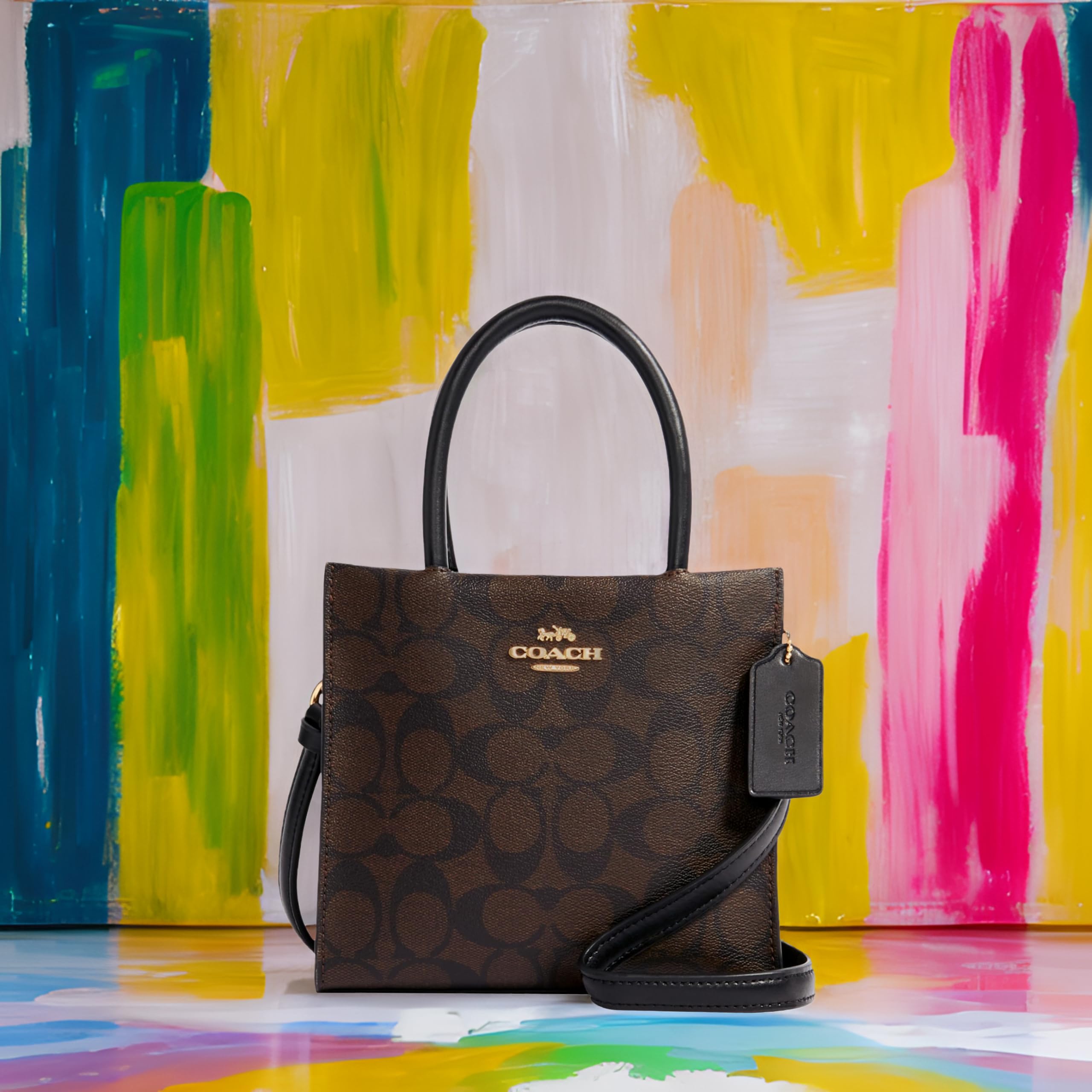 COACH Mini Cally Crossbody, Brown Black