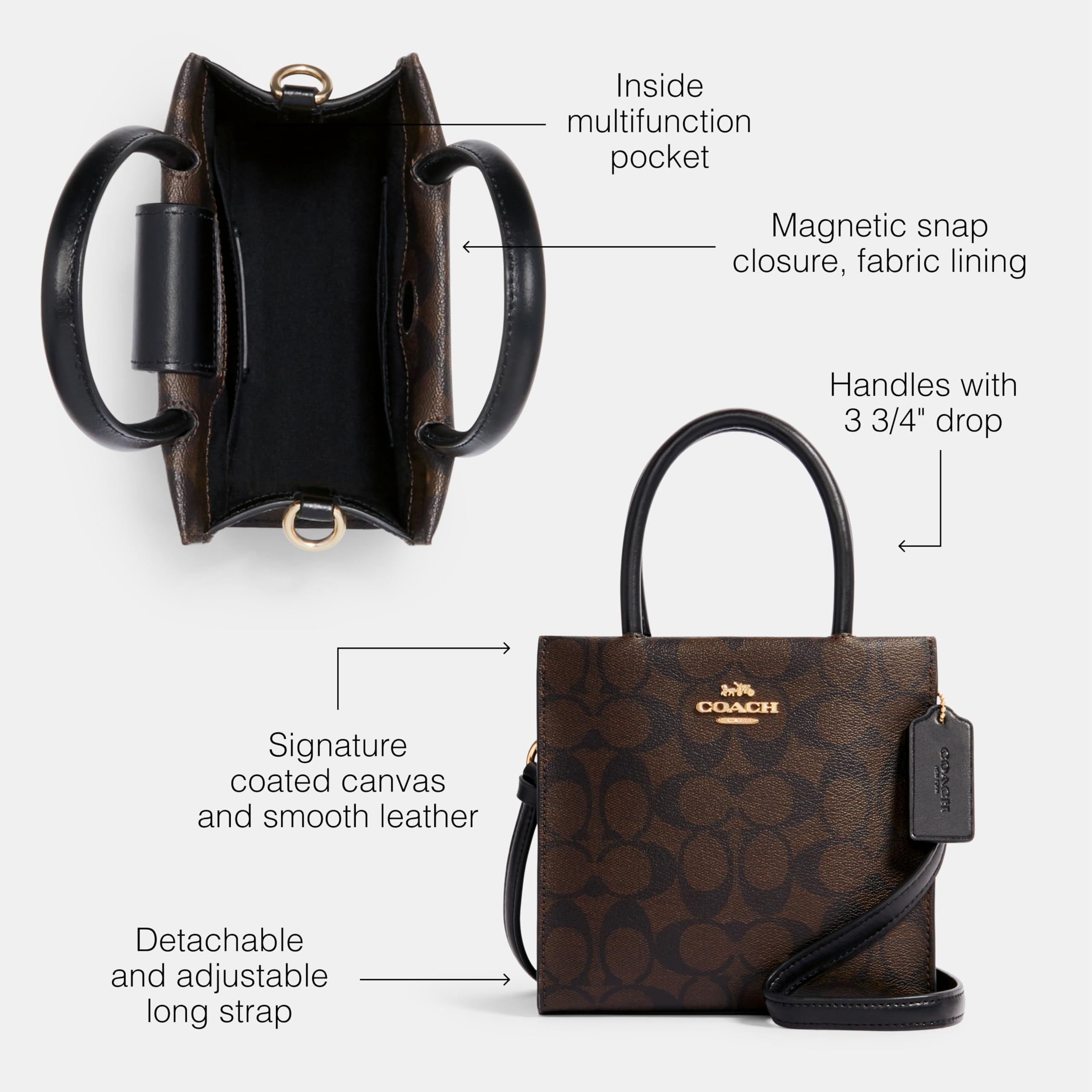 COACH Mini Cally Crossbody, Brown Black