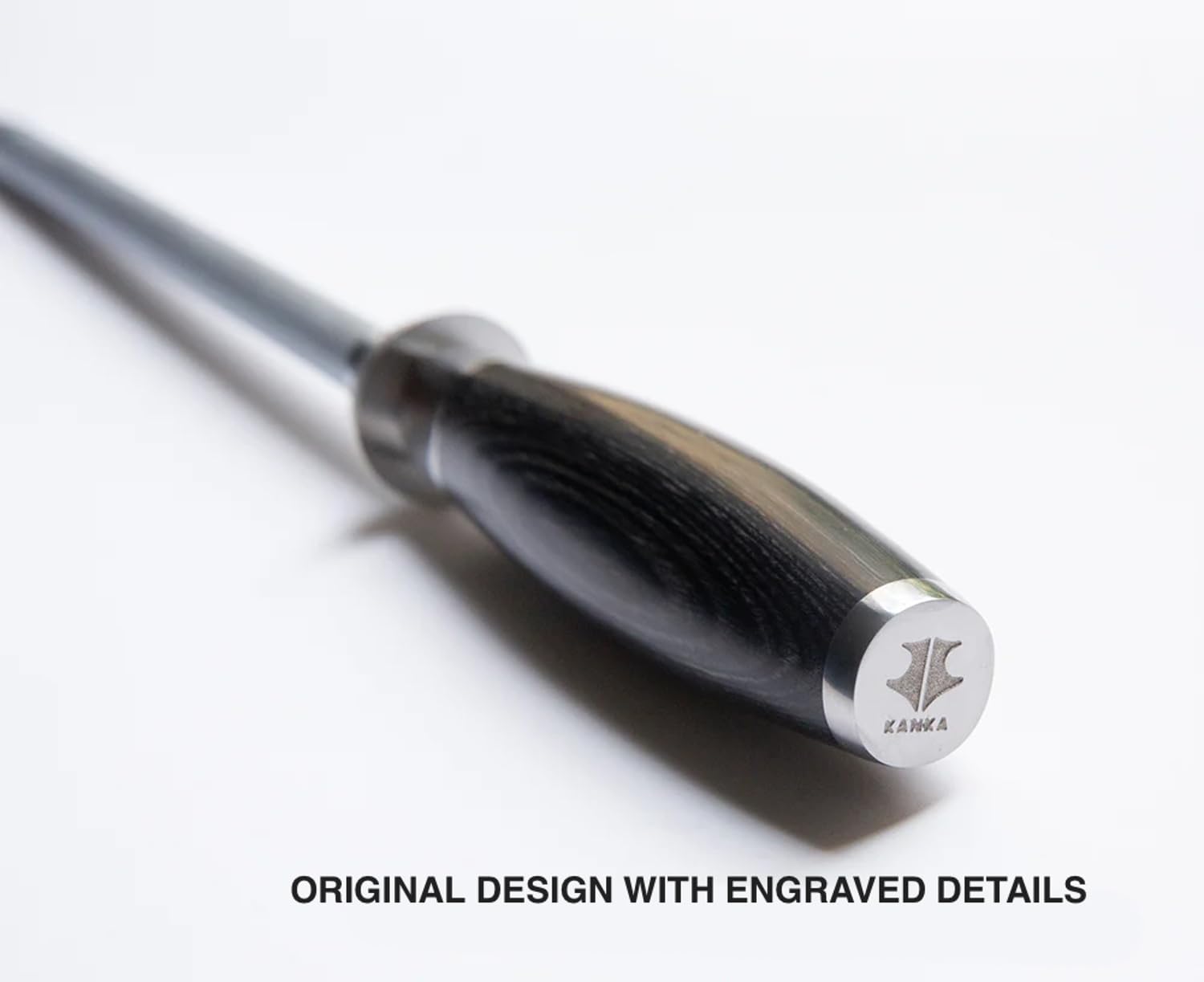 KANKA Sharpening Rod - Honning Tool. Premium 9 inch High Carbon Stainless Steel rod. Pakka Wood Handle. Easy to Use Honer for Knives and blades.