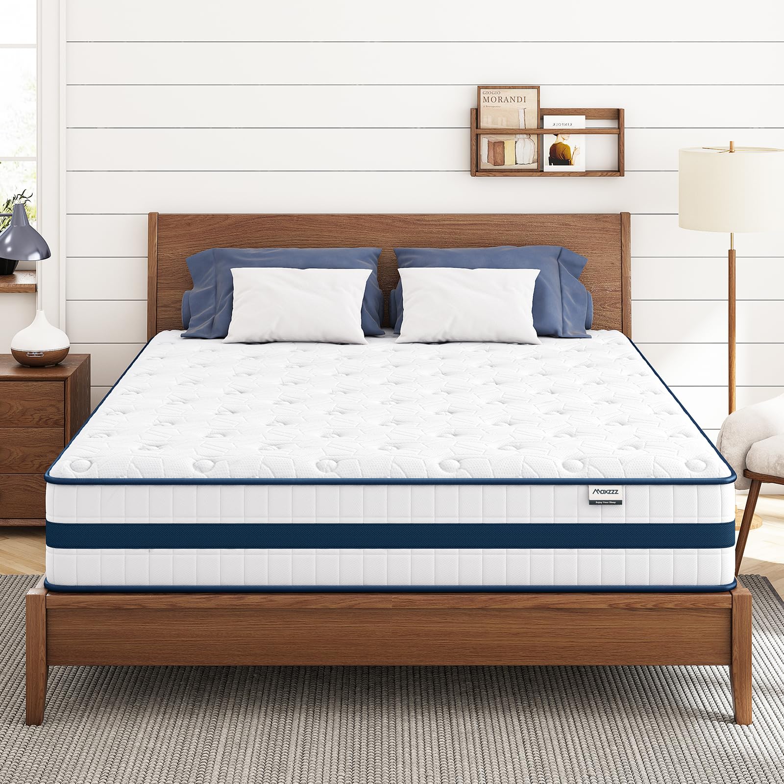 Maxzzz Full Size Mattress, 12 Inch Full Hybrid Mattress in A Box Pressure Relief & Supportive, Cooling Memory Foam & Individually Pocket Coils for Motion Isolation, Luxury Mattress