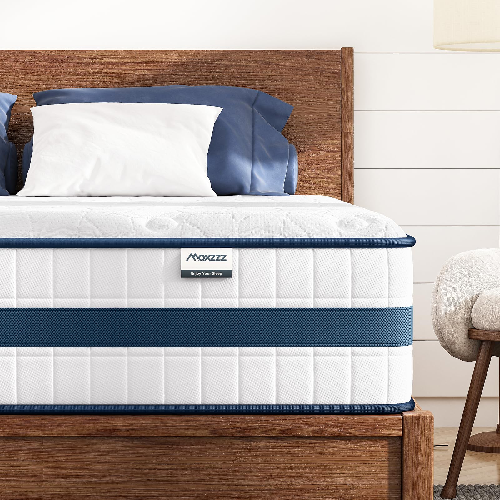 Maxzzz Full Size Mattress, 12 Inch Full Hybrid Mattress in A Box Pressure Relief & Supportive, Cooling Memory Foam & Individually Pocket Coils for Motion Isolation, Luxury Mattress