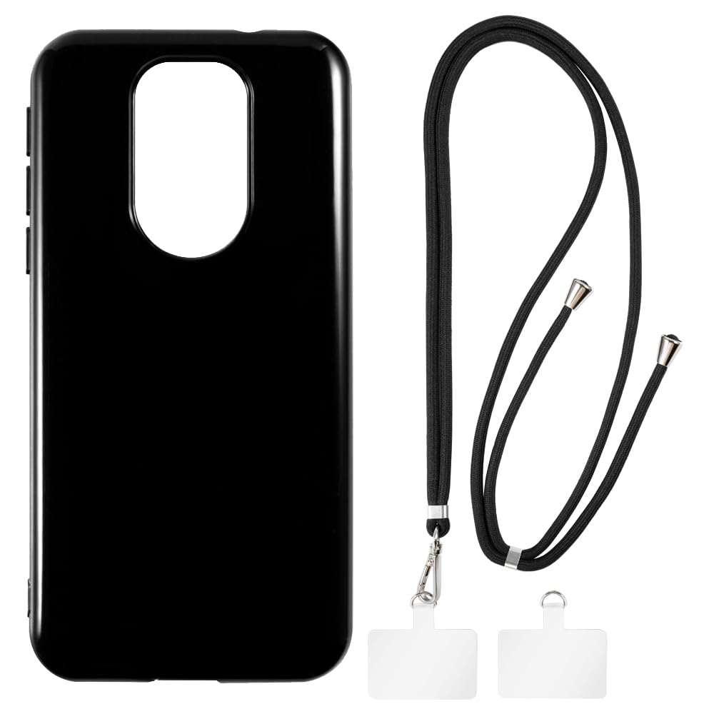 Shantime Emporia Smart 5 Case + Universal Mobile Phone Lanyards, Neck/Crossbody Soft Strap Silicone TPU Cover Bumper Shell for Emporia Smart 5 (5.5”)