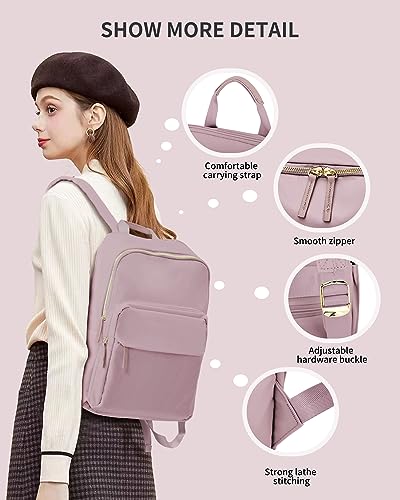 Laptop Backpack Women Teacher Backpack Work Computer Backpack with Laptop Compartment College Waterproof Anti Theft Backpack Casual Daypack Business Travel Backpack for Women Carry On Bag Pink