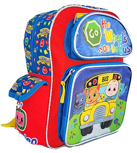 Cocomelon 12 Inch Small Backpack - The Wheels On The Bus, Blue