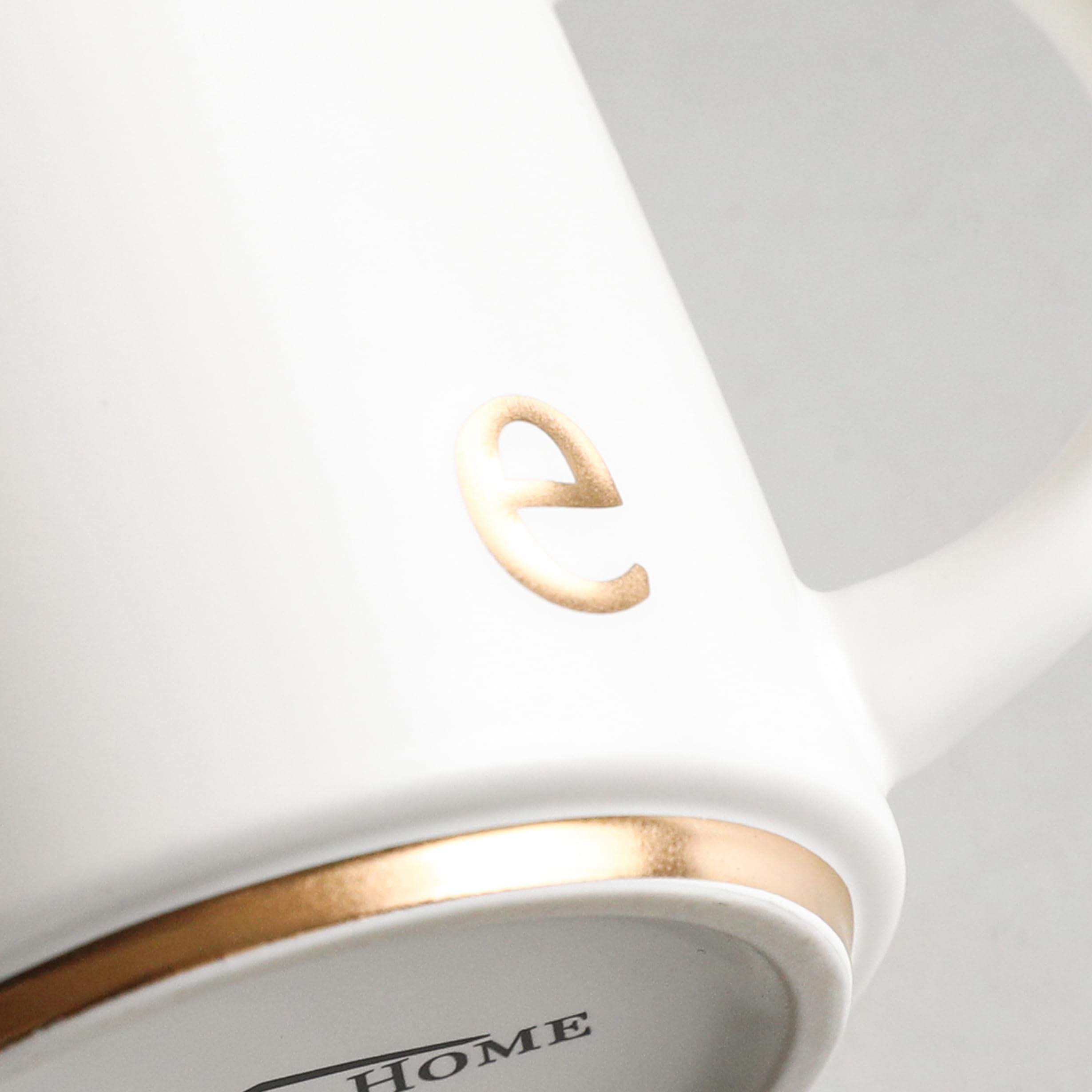 COLLECTIVE HOME - Monogram Ceramic Mugs, 15 oz Golden Initial Coffee Cups, Elegant Alphabet Tea Mugs, Elegant Personalized Mug with Gift Box, Luxurious Cups for Office and Home (e)