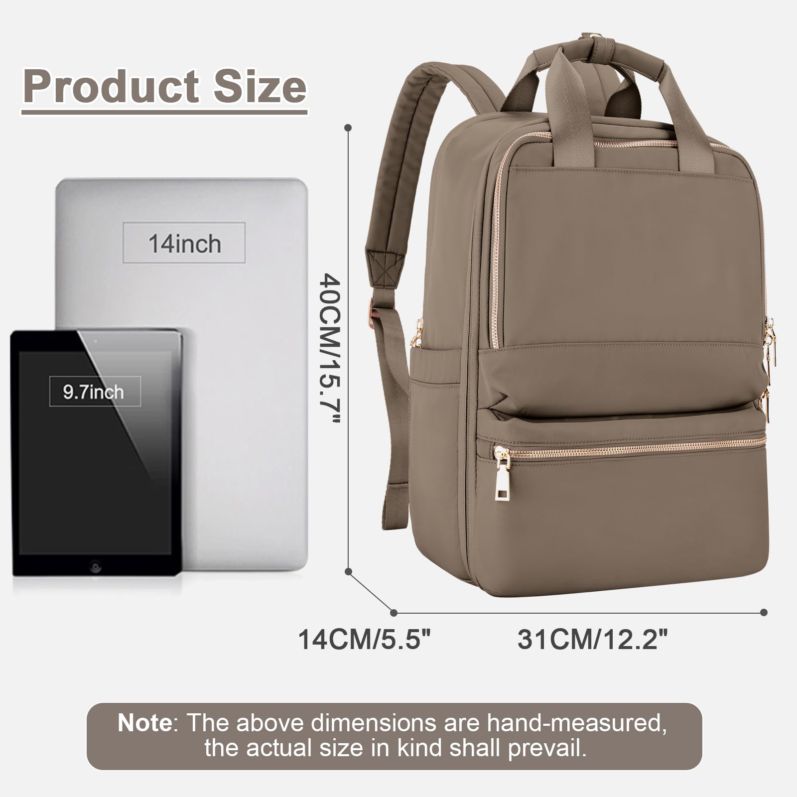 suratio Travel Backpack Carry On Flight Approved Small Travel Backpack For Women Carry On Backpack Personal Item Travel Bag Laptop Teacher Backpack Work Backpack For Traveling On Airplane Dark Brown