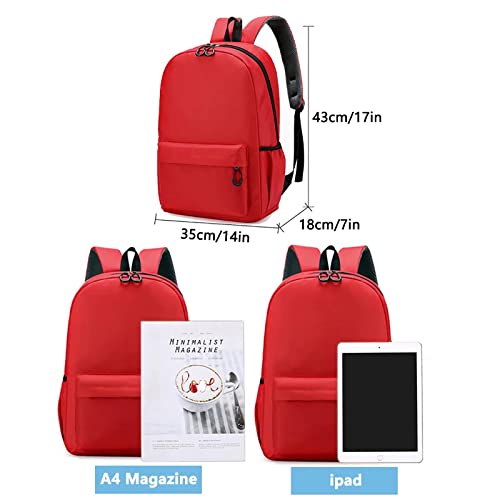 Nuvuiolf Anime Backpack Leisure Laptop Backpack Lightweight Travel Storage Daypack For Men And Women Red 2