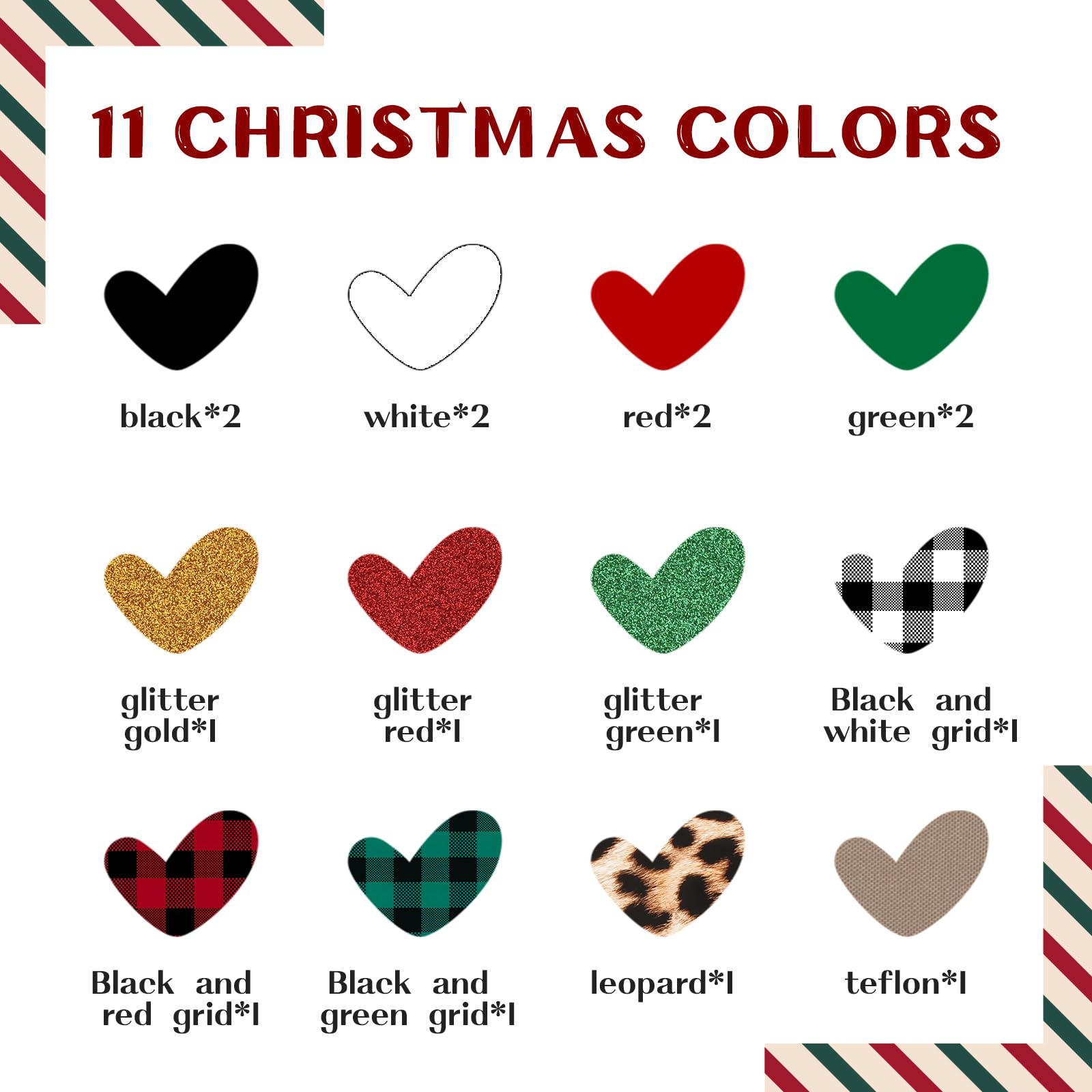 HTVRONT Heat Transfer Vinyl - 16 Sheets Buffalo Plaid HTV Iron on Vinyl for T Shirts and Glitter HTV Vinyl 12" × 10", 11 Colors HTV Vinyl Sheets