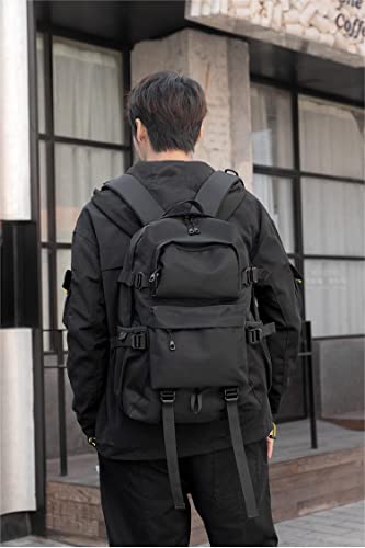 Male Backpack Travel Leisure Bag Computer Schoolbag for College and Middle School Students Can Fit 15.6 "laptop (black)