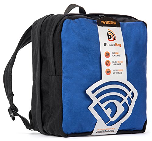 BinderBag Backpack Zippered 3-Ring Binder Bag (Blue)