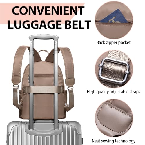 BLUEFATTY Mini Backpack Purses For Women Small Backpack Purse Ladies Fashion Small Daypacks Waterproof Back Pack For Girls（Mini Brown）