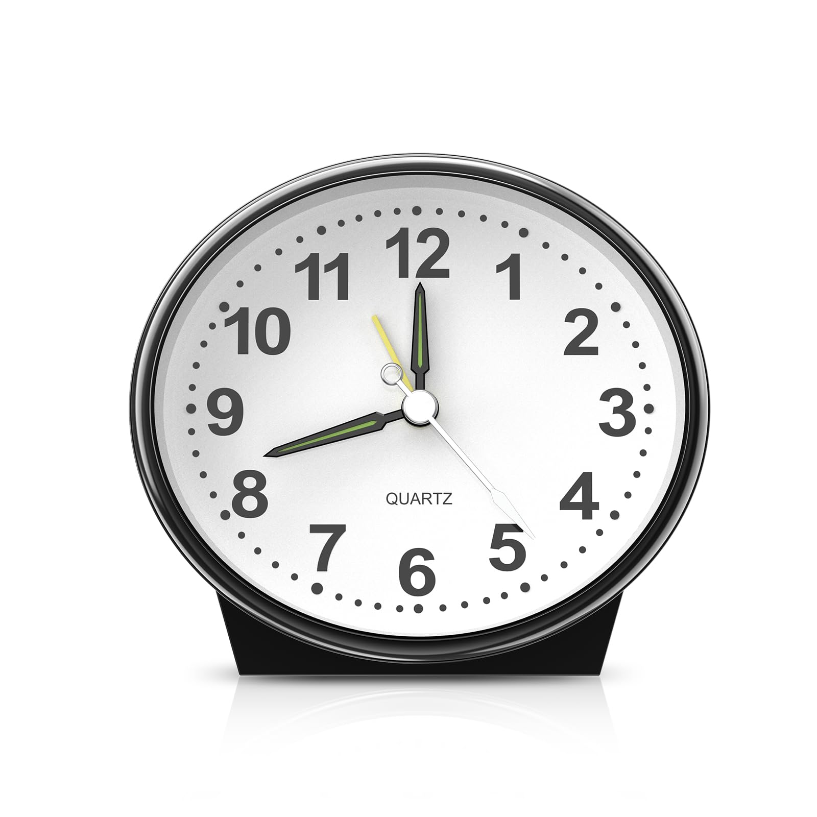 AMIR Analog Alarm Clock Battery Operated, Silent Non Ticking Small Travel Clock, Lighted on Demand & Snooze, Increasing Volume, Loud Clock for Heavy Sleepers, Kids, Elder Bedroom