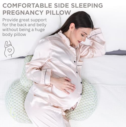 SNUGGLYBEE Maternity Pillow - Ultimate Support for Pregnant Women's Belly, HIPS, Legs & Back. Detachable & Adjustable Pillow Cover, Luxuriously Soft and Comfortable Material for Blissful Rest.