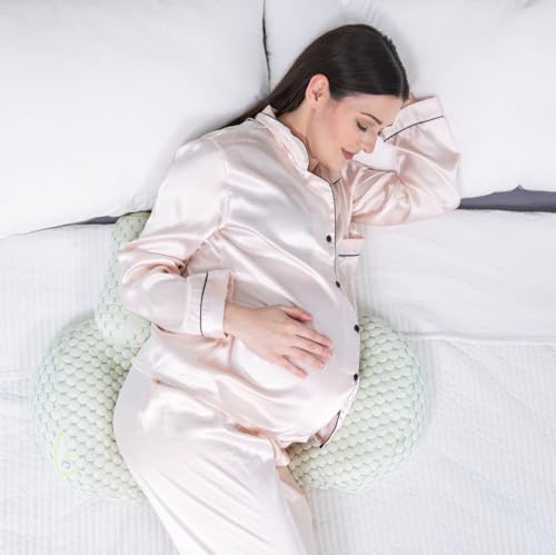 SNUGGLYBEE Maternity Pillow - Ultimate Support for Pregnant Women's Belly, HIPS, Legs & Back. Detachable & Adjustable Pillow Cover, Luxuriously Soft and Comfortable Material for Blissful Rest.