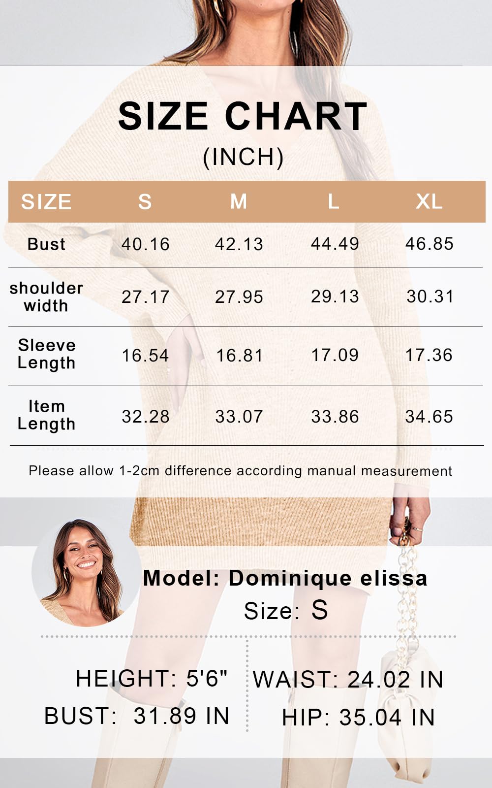 PRETTYGARDEN 2024 Casual Long Sleeve Sweater Dress V Neck Oversized Sweaters for Women Knitted Solid Long Pullover Jumper (Black,Small)