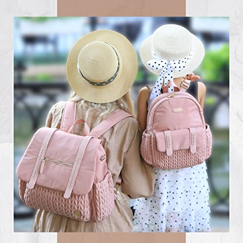 SEWBOO Kids Backpack Lightweight School Bookbag for girls boys,Classic Basic Water Resistant Casual Daypack for Travel,Children Backpack for School (Dusty Rose)