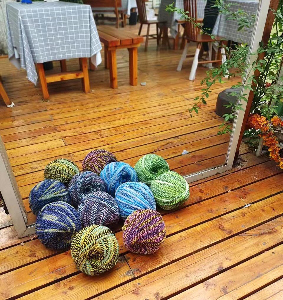 DDL&HEXI Feather Yarn,Velvet,Multi-Color 3 skeins of 100g (3.53oz*3=10.5oz)-Polyester-(96 * 3=290 Yards) (05)
