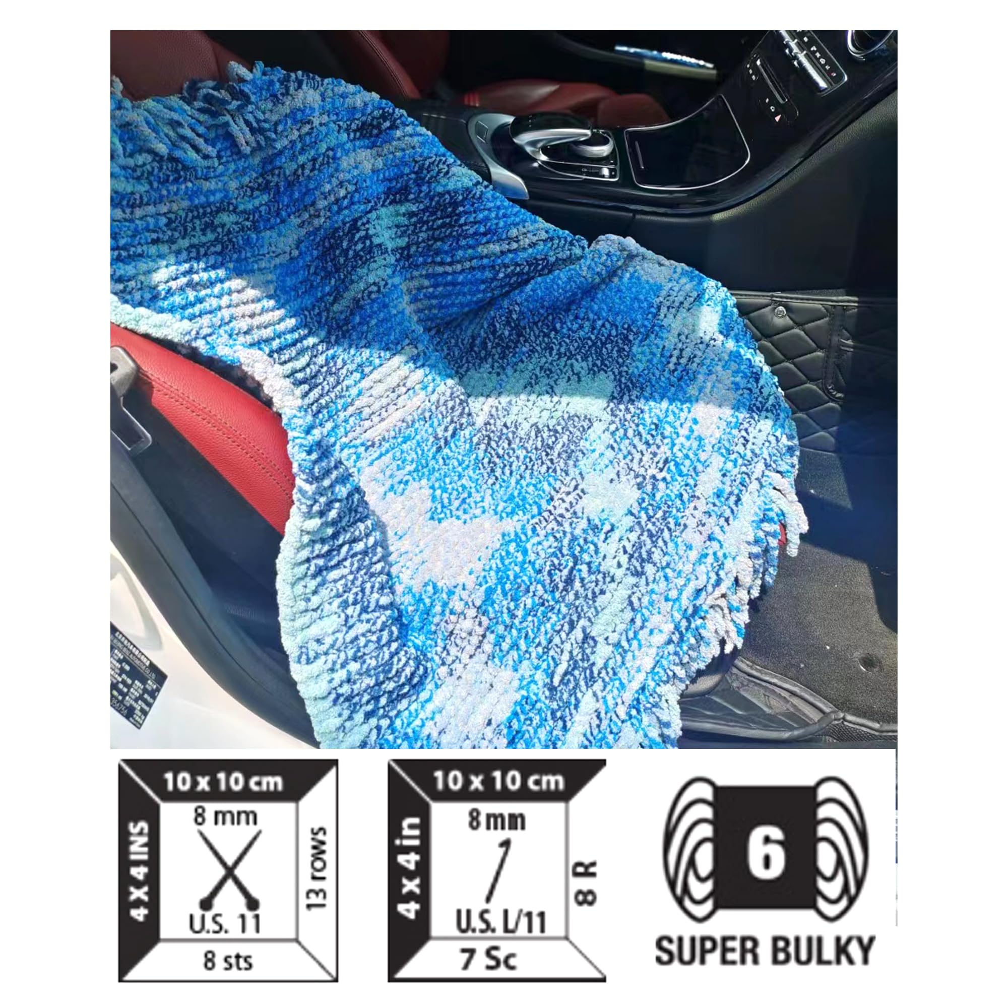 DDL&HEXI Feather Yarn,Velvet,Multi-Color 3 skeins of 100g (3.53oz*3=10.5oz)-Polyester-(96 * 3=290 Yards) (05)