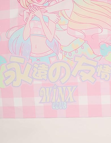 Winx Club Tapestry Wall Hanging Kawaii Friendship Dark Gothic Wall Tapestry for Living Room Bedroom (Pink)