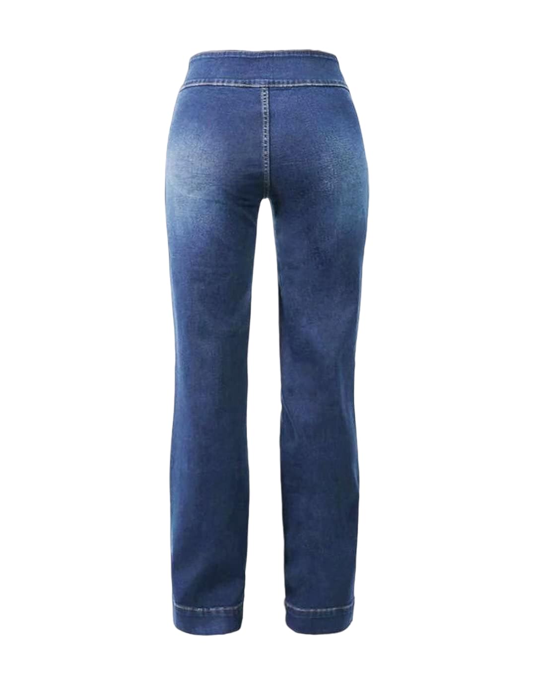 PLNOTME Women's High Waisted Straight Leg Jeans Loose Stretchy Trendy Denim Pants Blue