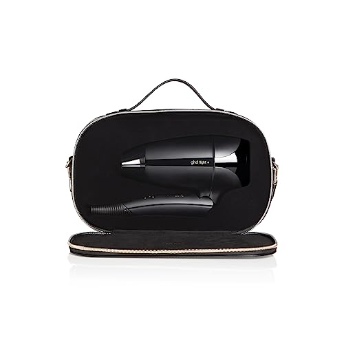 ghd Flight+ Travel Hair Dryer ― 1300w Professional Portable Hair Volumizer, Suitcase Friendly, Lightweight, Powerful, and Compact Blow Dryer with Luxurious Travel Case ― Black