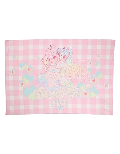 Winx Club Tapestry Wall Hanging Kawaii Friendship Dark Gothic Wall Tapestry for Living Room Bedroom (Pink)
