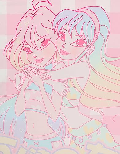 Winx Club Tapestry Wall Hanging Kawaii Friendship Dark Gothic Wall Tapestry for Living Room Bedroom (Pink)