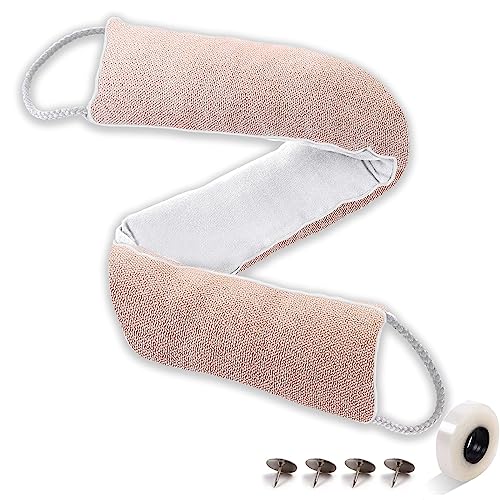 36 Inch Under Door Draft Stopper - Heavy Duty Sound Proof Draft Guard Door Gap Blocker with Hook Tape - Decorative Door Draft Stopper Provides Door Insulation and Weather Stripping for Doors