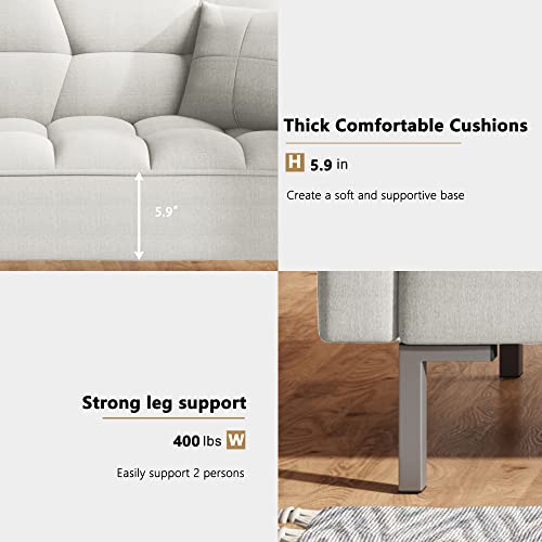 P PURLOVE 74" Upholstered Sofa Bed Sleeper Couches and Sofas,Convertible Folding Futon Sofa Bed Modern Adjustable Recliner Couches Sofas Bed for Living Room Office