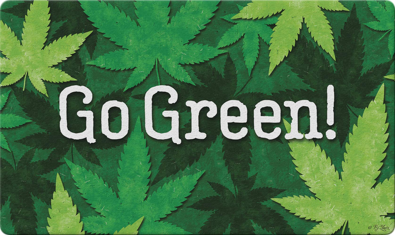 Go Green Funny Door Mat Marijuana Outdoor Doormat for Entryway Indoor Entrance
